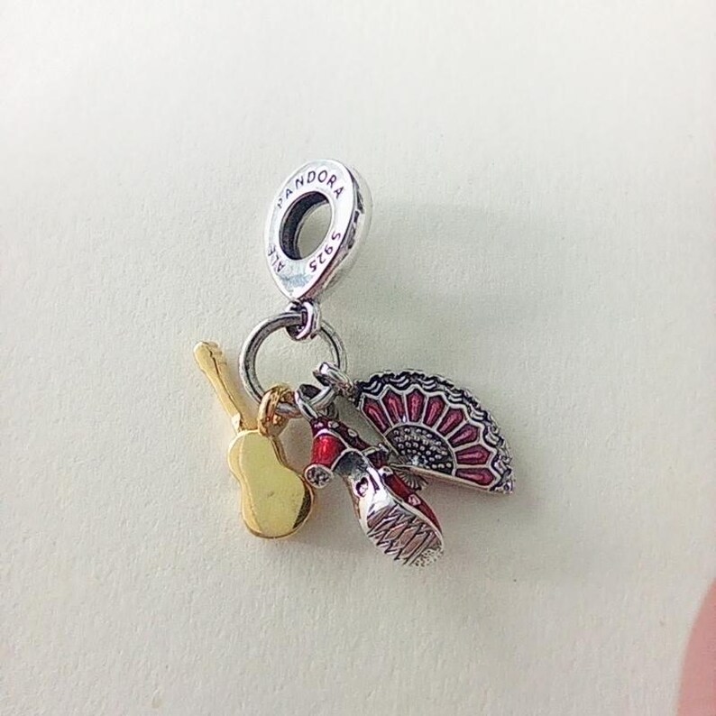 Pandora Spanish Guitar, Flamenco Shoe and Fan Charm Pendant Ale S925 - Etsy