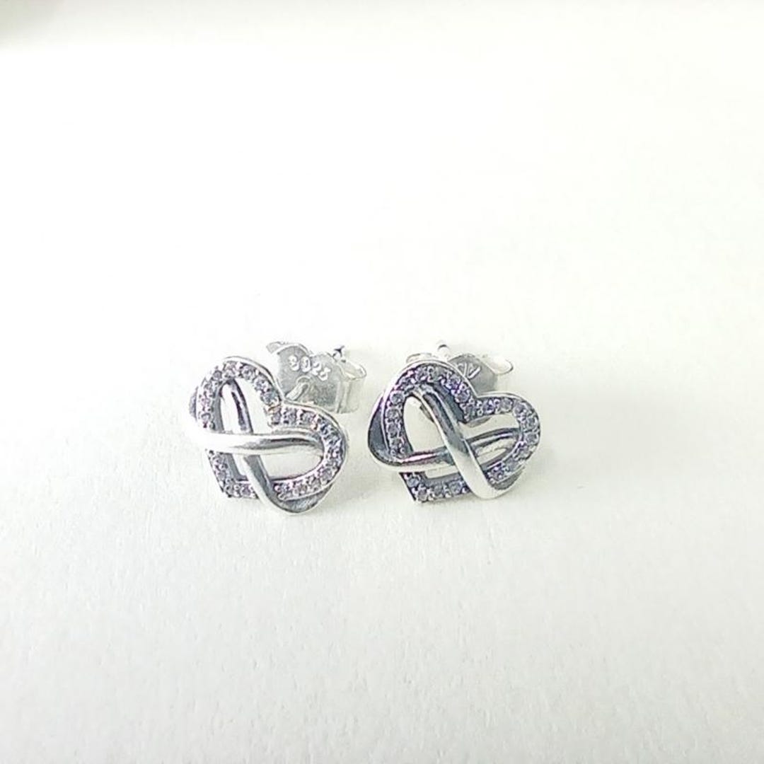 Pandora Sparkling Infinity Heart Stud Earrings - Etsy