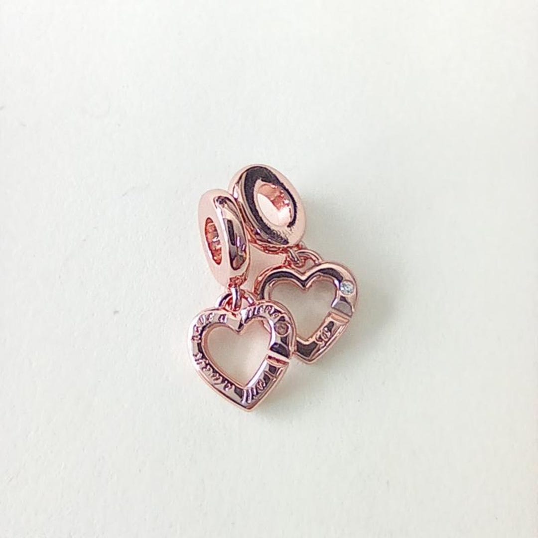 Pandora Rose Gold Linked Sister Hearts Split Charms - Etsy