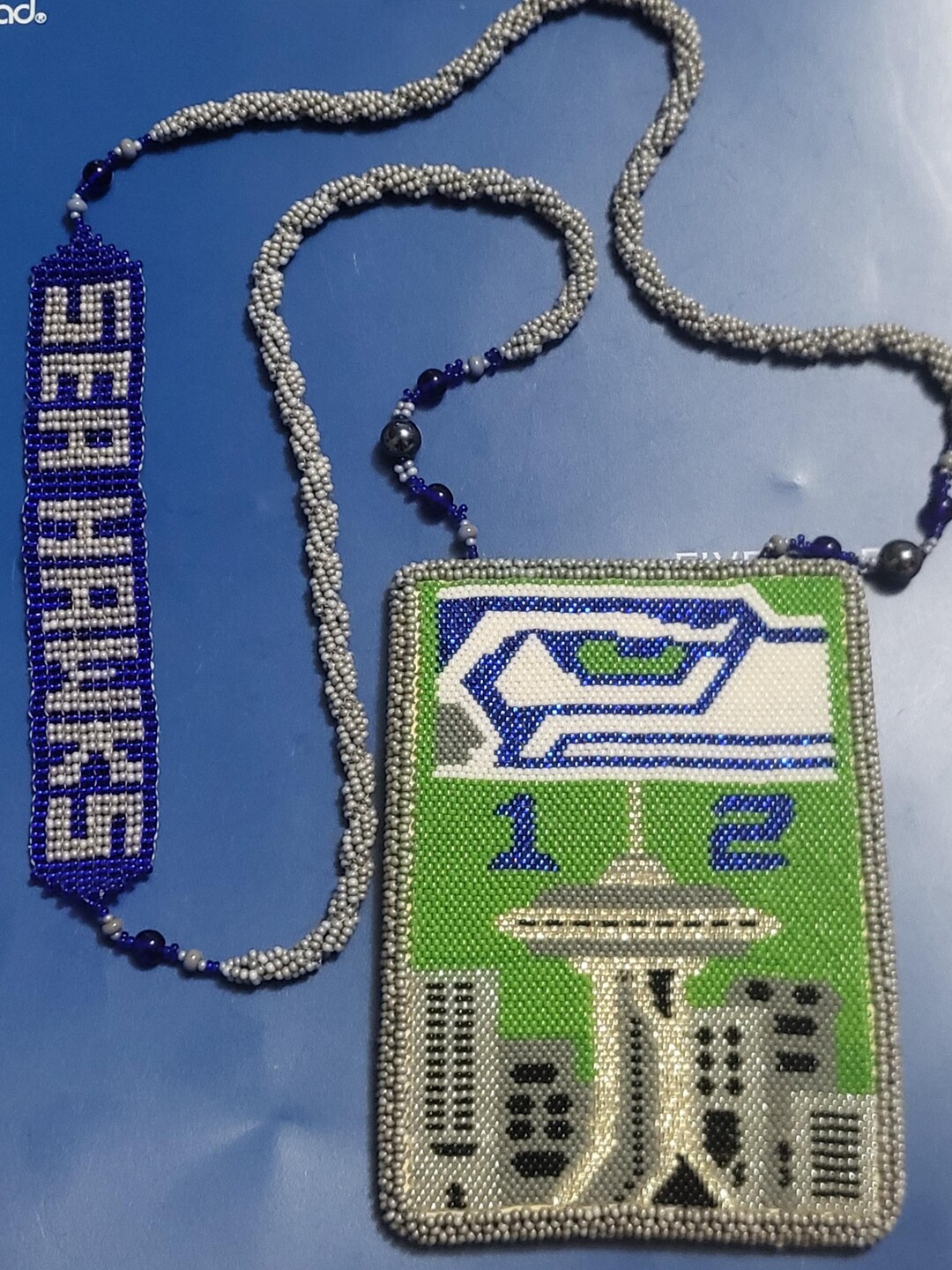 Seattle Seahawks Hand Beaded Large Size - Etsy