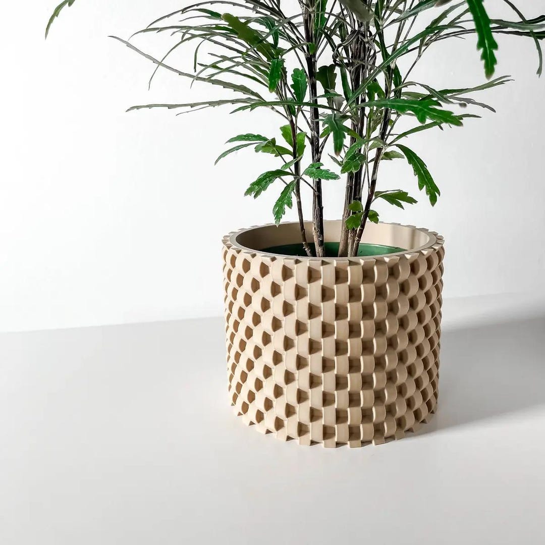 Geonest- Modern 3D Printed Planter – Minimalist Indoor Plant Pot for ...