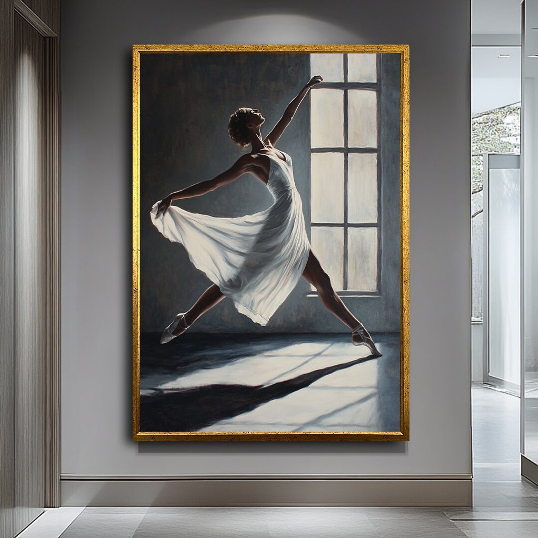 Ballet Dancer Canvas Print,ballerina Girl Canvas Art,elegant Woman in ...