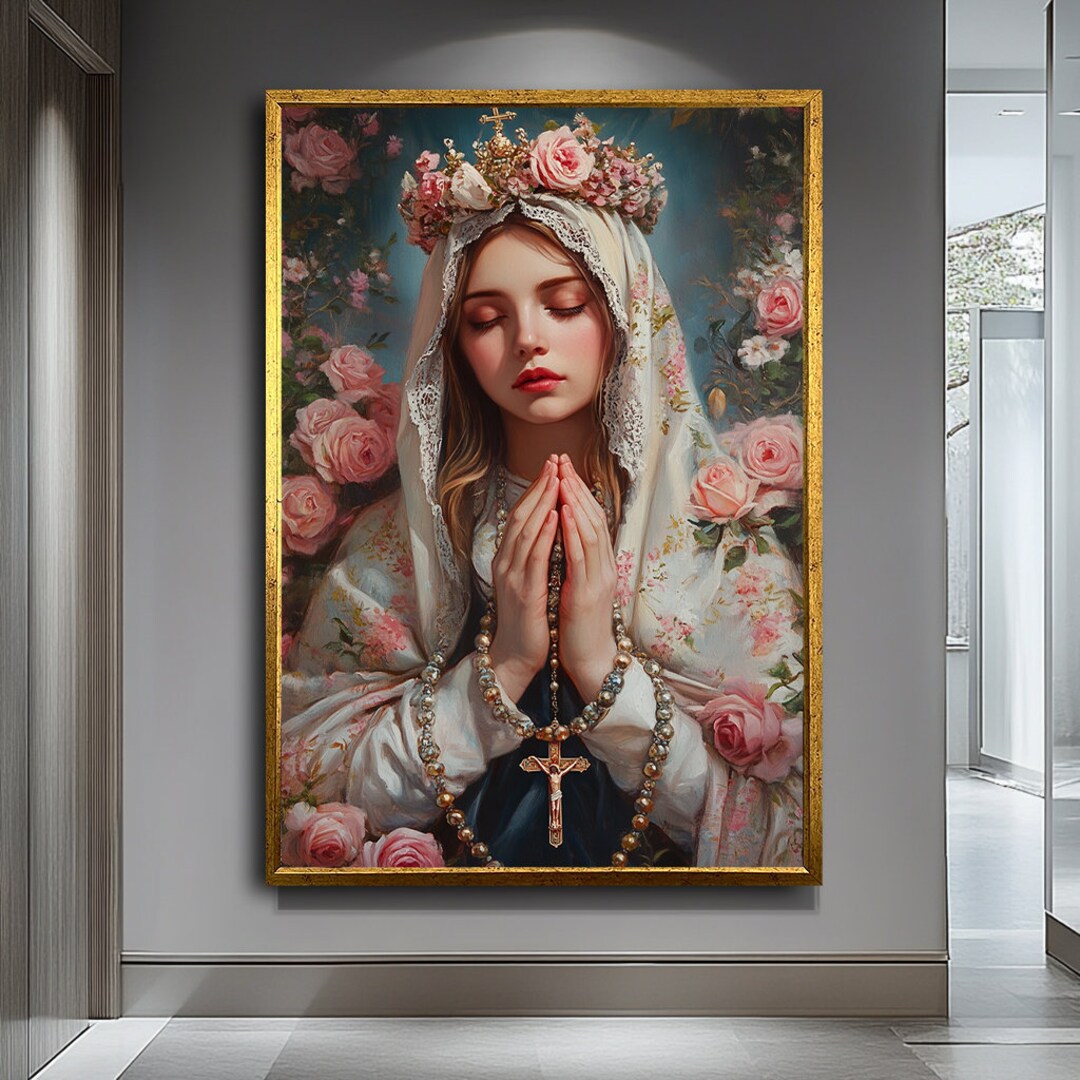 Virgin Mary Canvas Art | Christianity Canvas Print | Sacred Religious ...