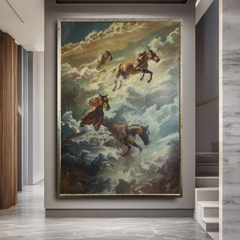 Running Horses Art - Dynamic Horse Canvas Print, Wild Stallion Wall ...