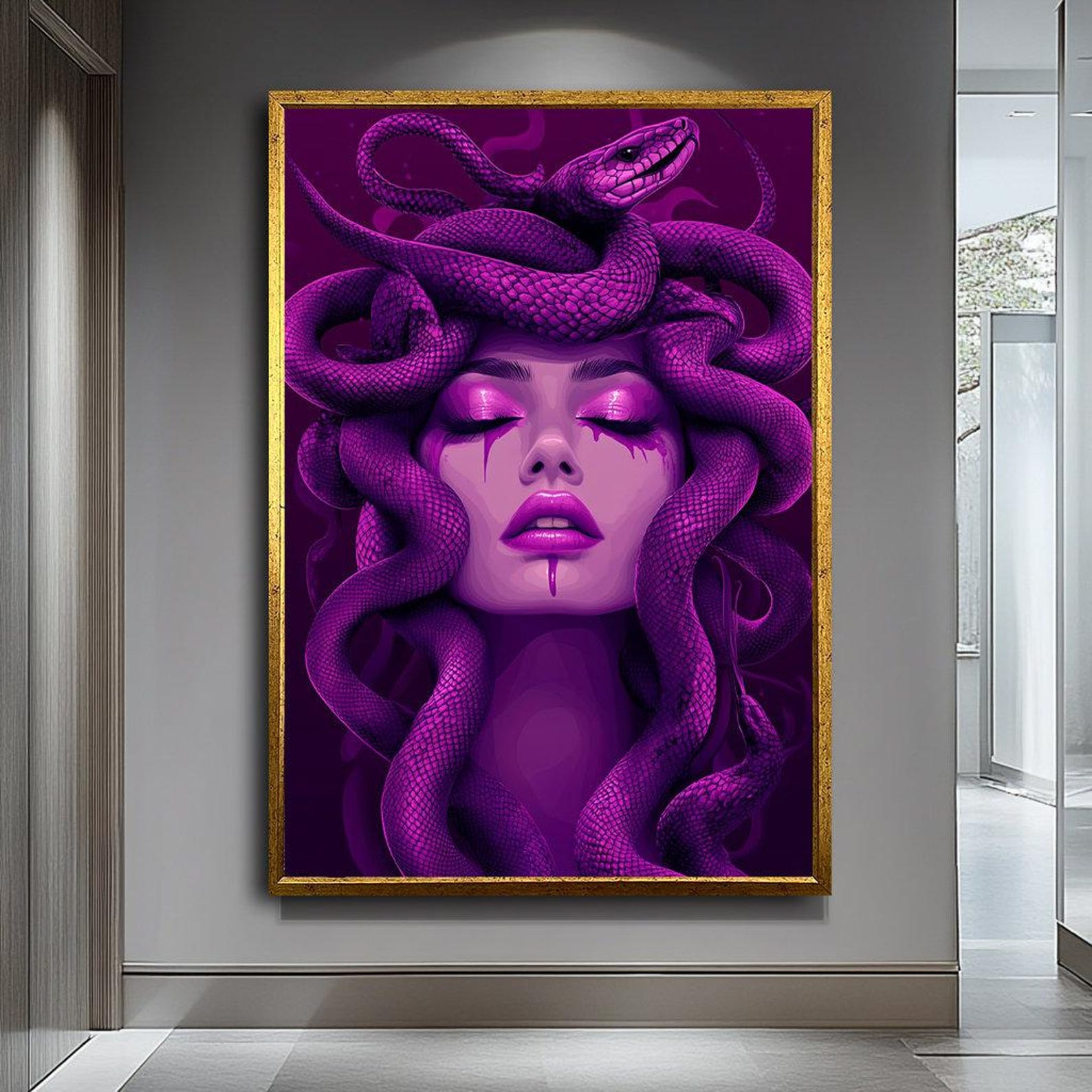 Medusa With Snakes Artwork, Bold Statement Decor for Home,medusa Canvas ...