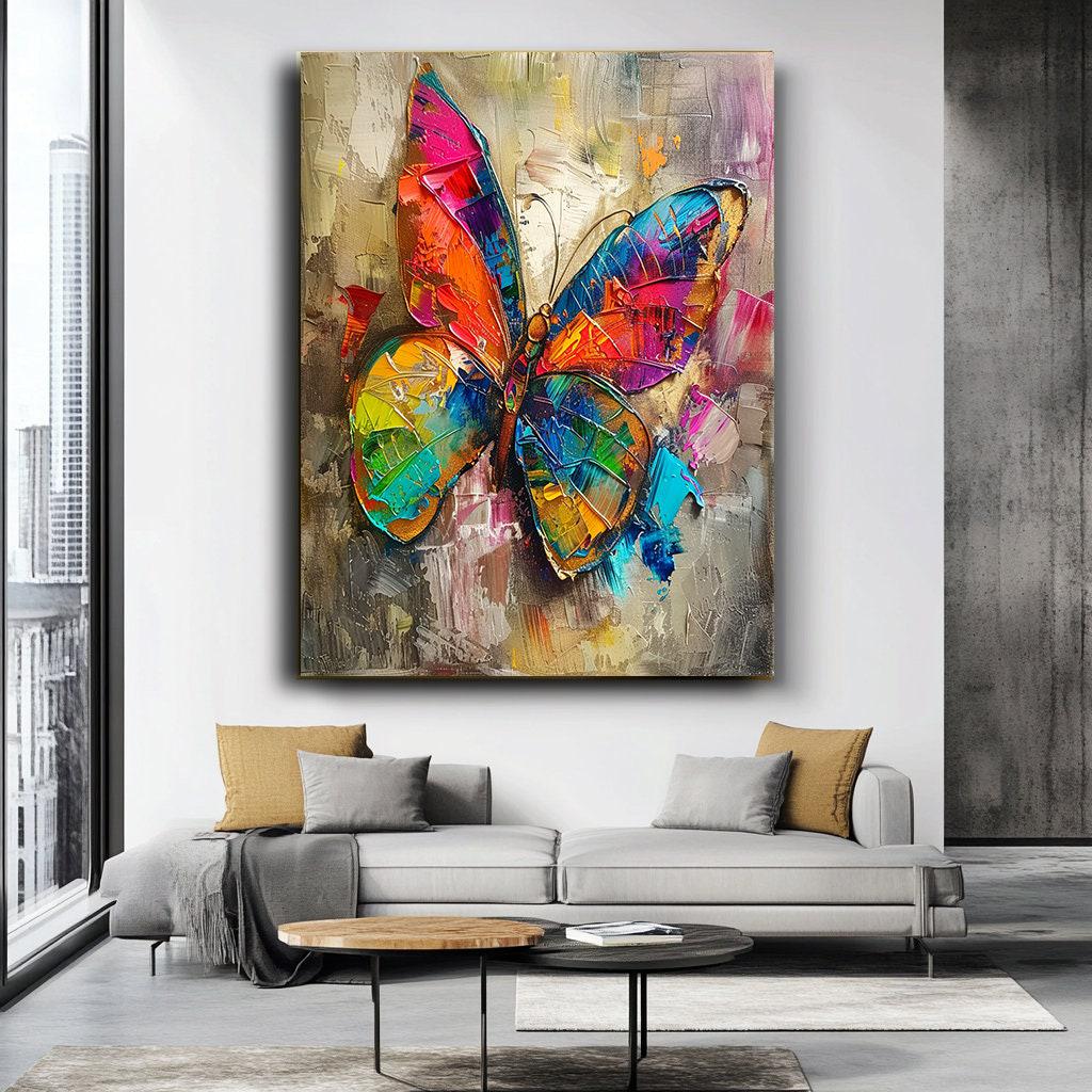 Colorful Butterfly Wall Art - Vibrant Butterfly Canvas Print, Modern ...