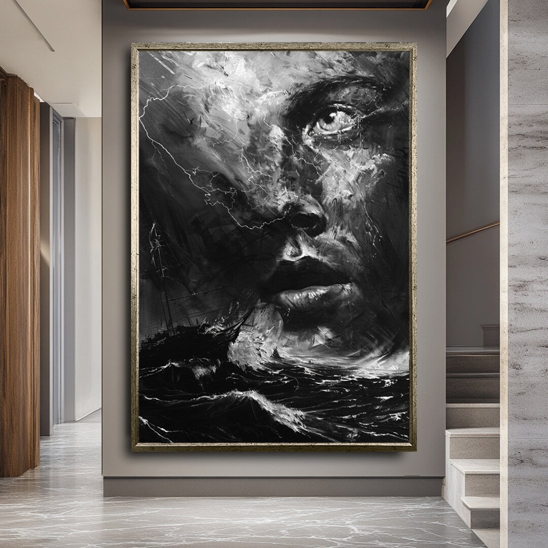 Mysterious Human Face Art - Enigmatic Portrait Canvas Print, Intriguing ...