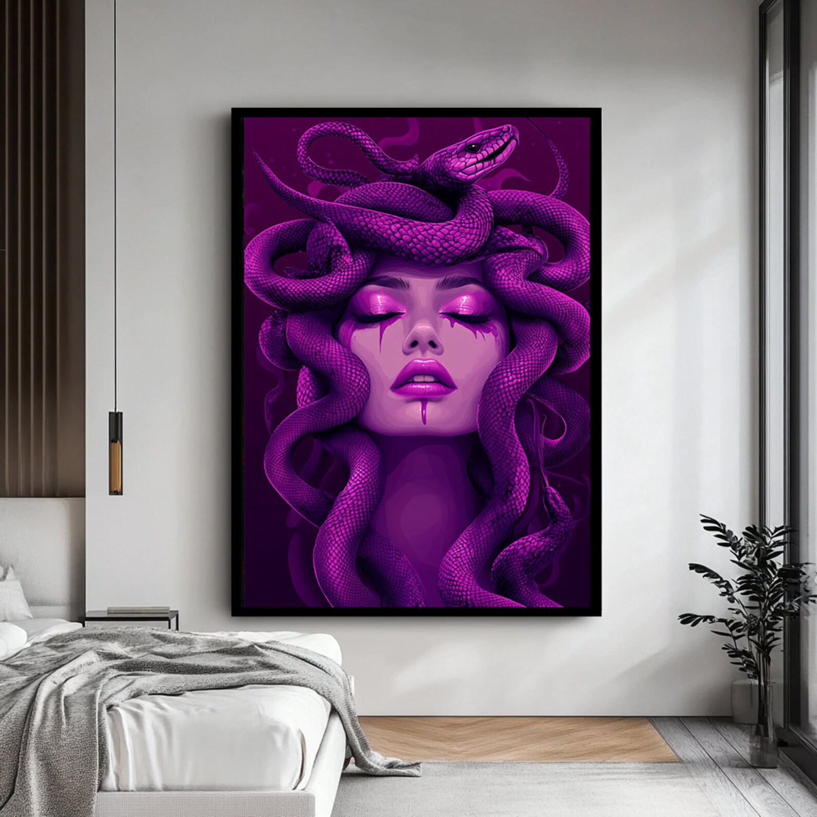 Medusa With Snakes Artwork, Bold Statement Decor for Home,medusa Canvas ...