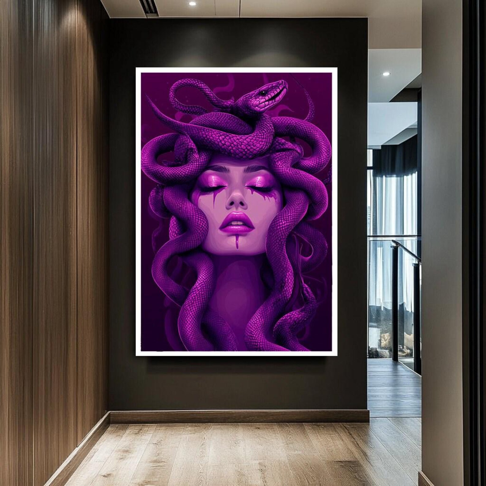 Medusa With Snakes Artwork, Bold Statement Decor for Home,medusa Canvas ...