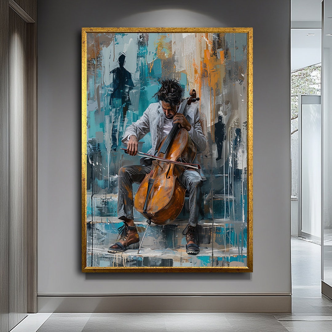 Abstract Musician Canvas Art, Hand-painted Abstract Musician Wall Art ...
