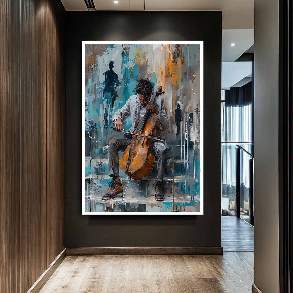 Abstract Musician Canvas Art, Hand-painted Abstract Musician Wall Art ...