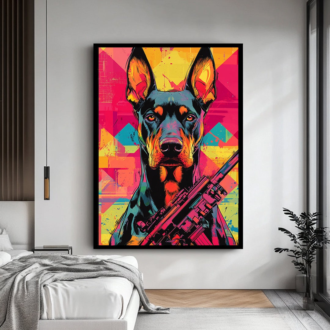 Gun and Dog Art | Intriguing Animal and Weapon Composition | Edgy Wall ...