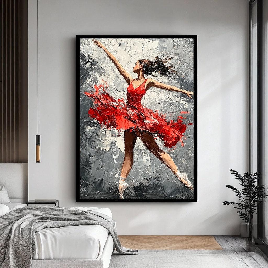 Ballet Dancer Art Print | Graceful Ballerina Illustration | Elegant ...