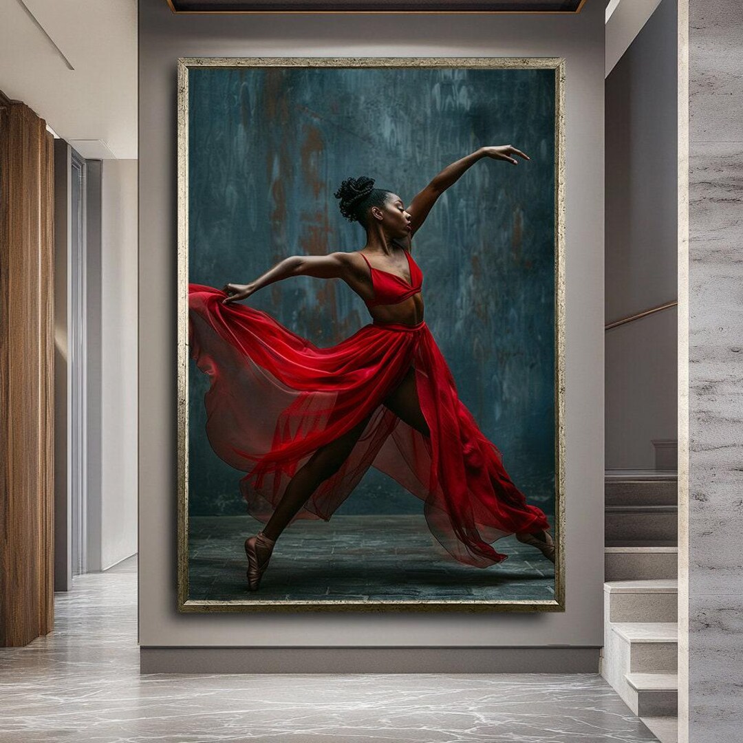 African Ballet Wall Art,african Ballerina Canvas Art,dance Canvas Print ...