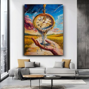 Surreal Melting Clock in Hand Art | Dreamlike Time-themed Painting ...