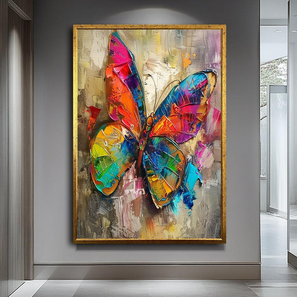 Colorful Butterfly Wall Art - Vibrant Butterfly Canvas Print, Modern ...