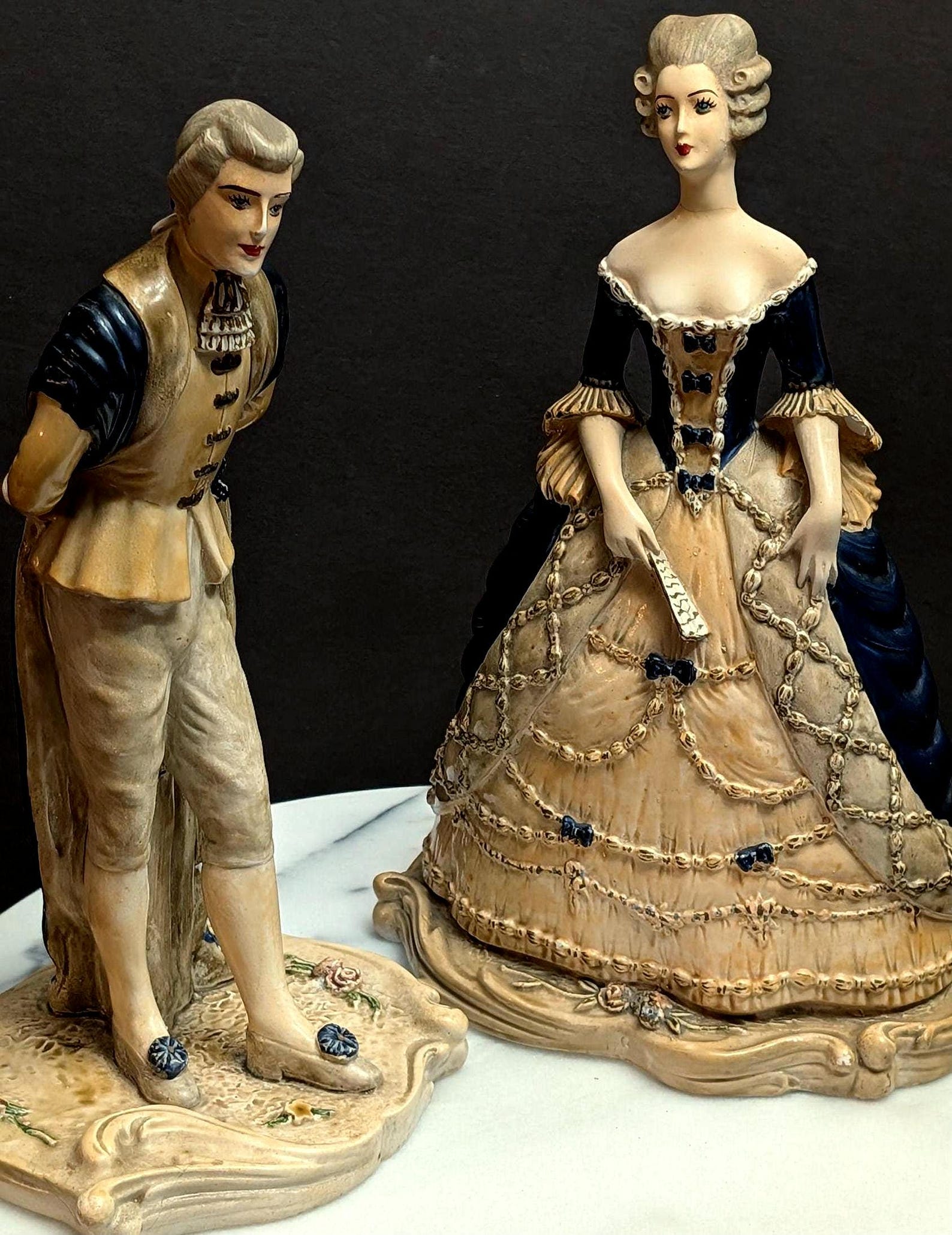 Vintage Victorian Rococo Style Dancing Couple Man Lady Porcelain ...
