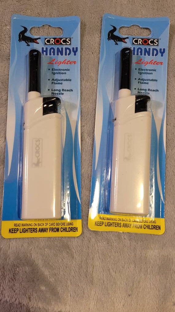 2 Crocs Handy Butane Adjustable Flame Lighters. Both White | Etsy