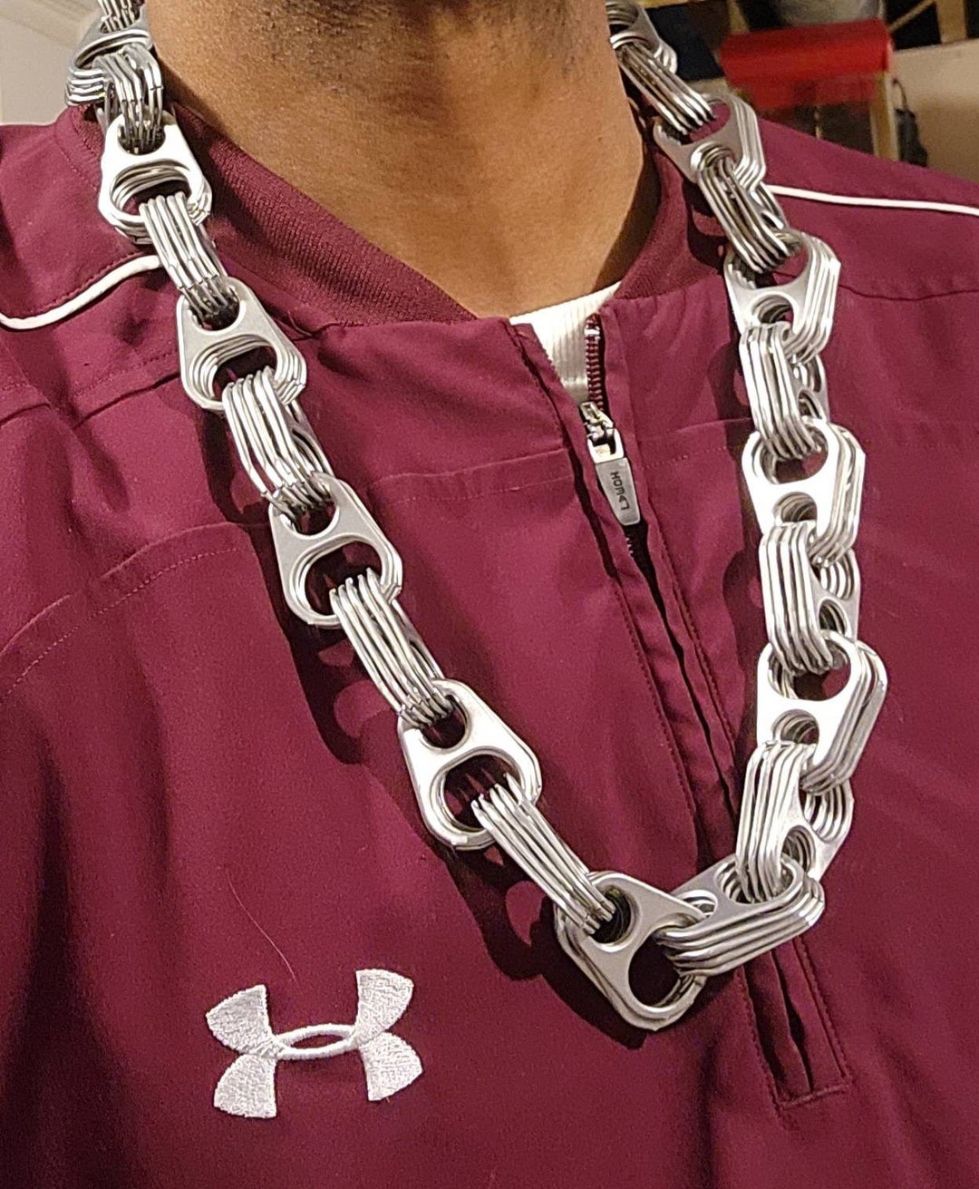 30" Aluminum Pull Tab Can Tab Necklace "silver - LARGE Tabs" Continuous ...