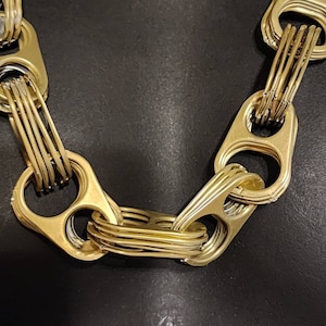 30" Aluminum Pull Tab Can Tab Necklace "gold TONE - Large Tabs ...