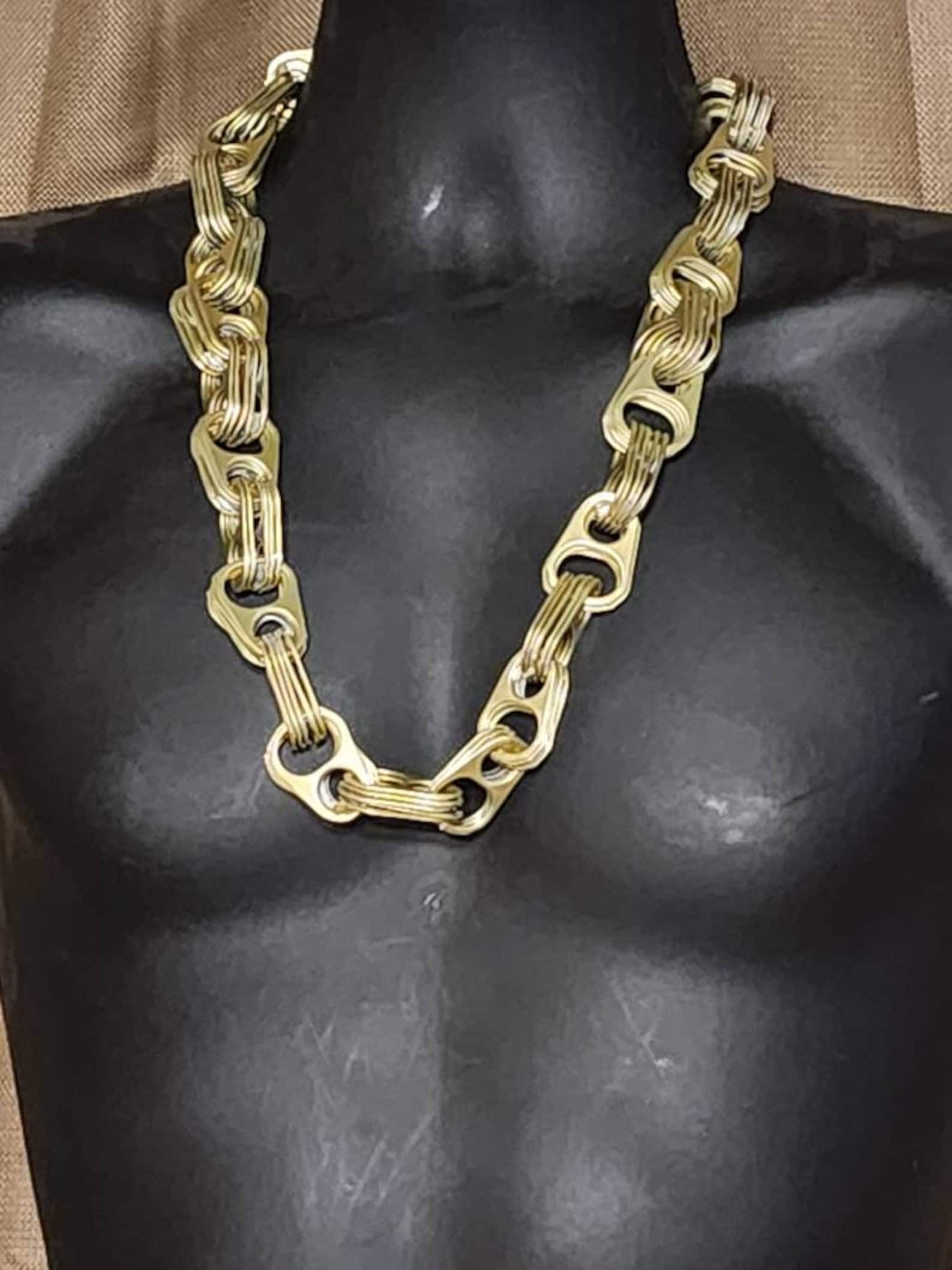 30" Aluminum Pull Tab Can Tab Necklace "gold TONE - Large Tabs ...
