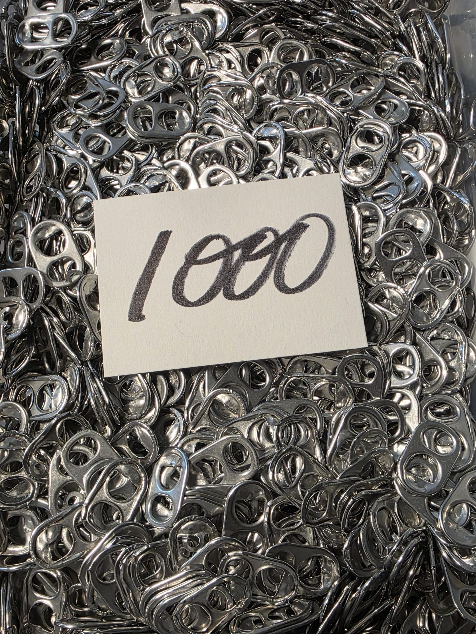 Aluminum Pull Tabs 1000+ All Silver Can Tabs .. for Crafts, Fundraisers ...