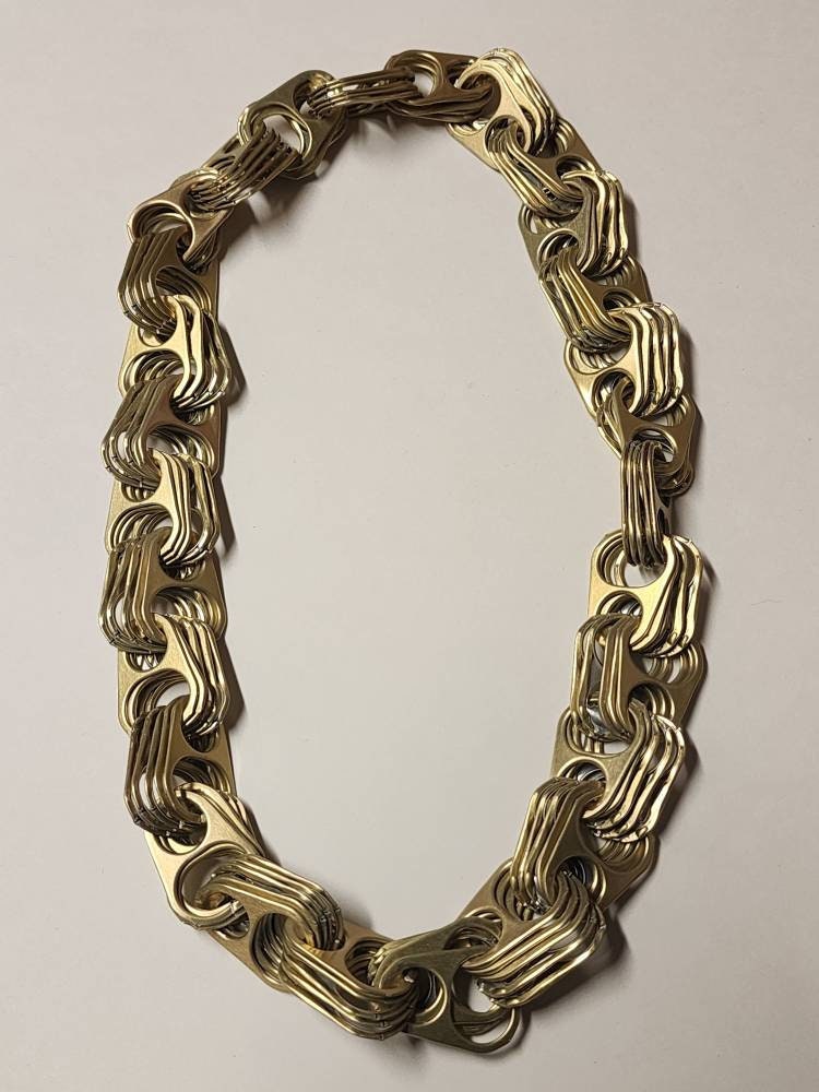 28" Aluminum Pull Tab Can Tab Necklace Gold Toned "large Tabs ...