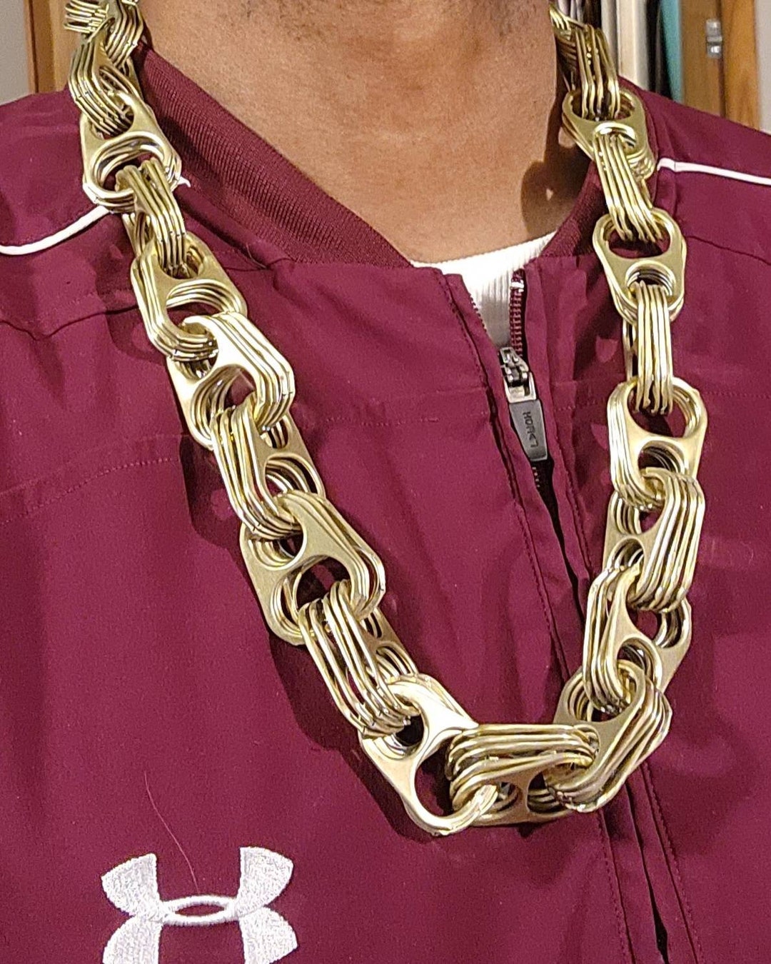 28" Aluminum Pull Tab Can Tab Necklace Gold Toned "large Tabs ...