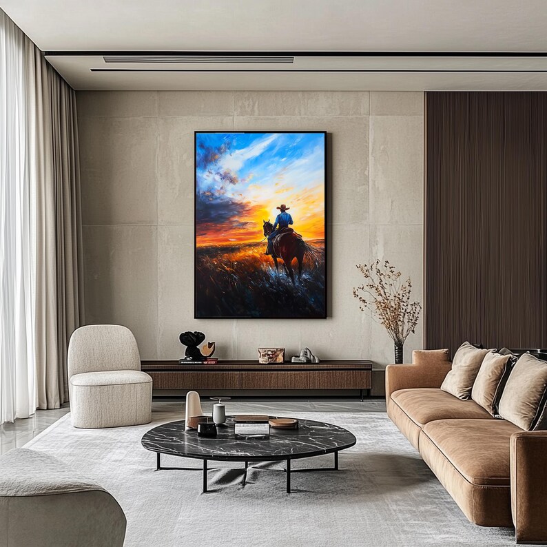 Cowboy Rancher Print. Horse View, Cowboy Art Print, Wall Decor Print From My Original Oil ...