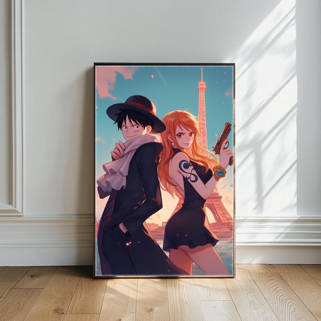 One Piece Luffy Nami Wall Art Japanese Print, Anime Manga Wall Decor ...