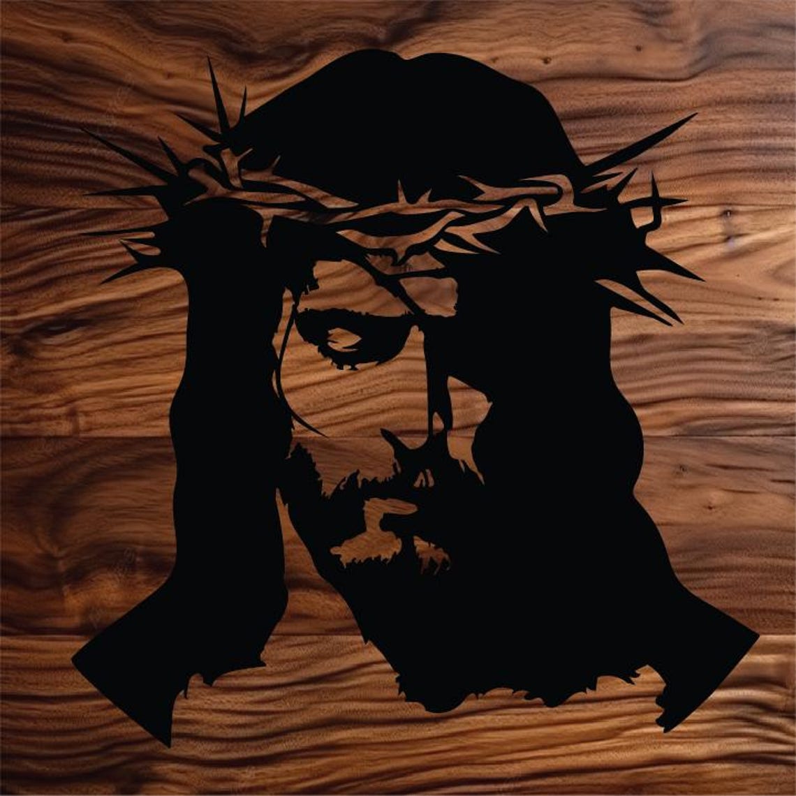 Crown of Thorns Graphic Portrait in Black Vinyl. - Etsy