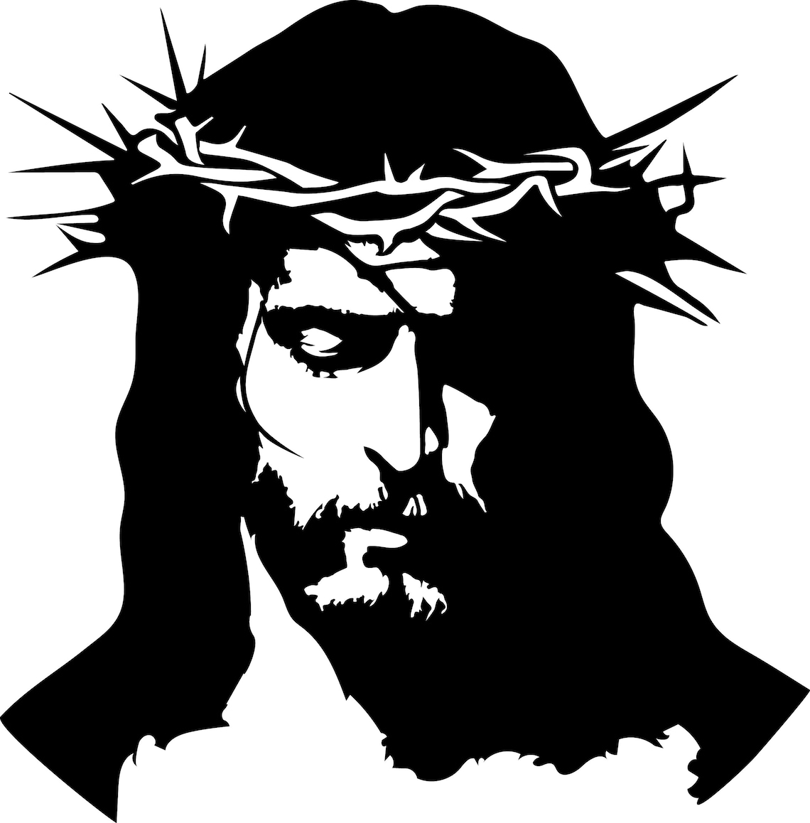 Crown of Thorns Graphic Portrait in Black Vinyl. - Etsy