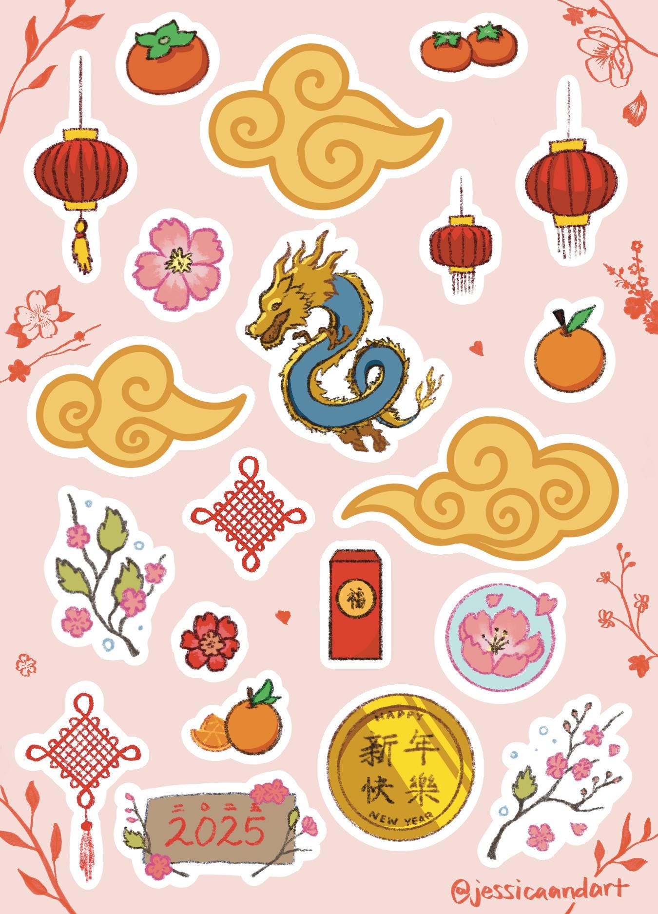 Lunar New Year 2025 Sticker Set - Etsy