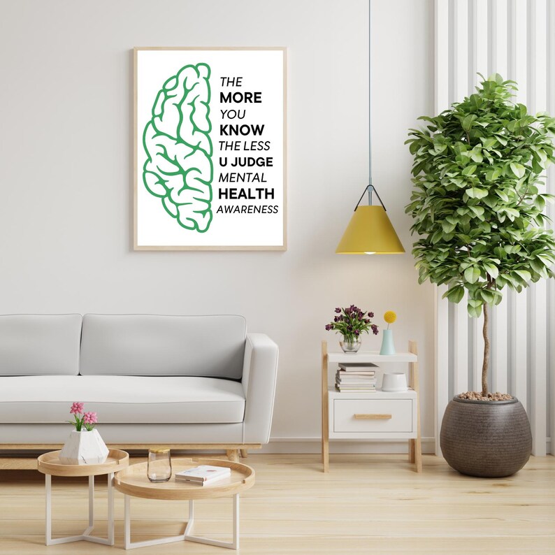 Mental Health Awareness Wall Art Print, Mental Health Wall Art, Therapy ...