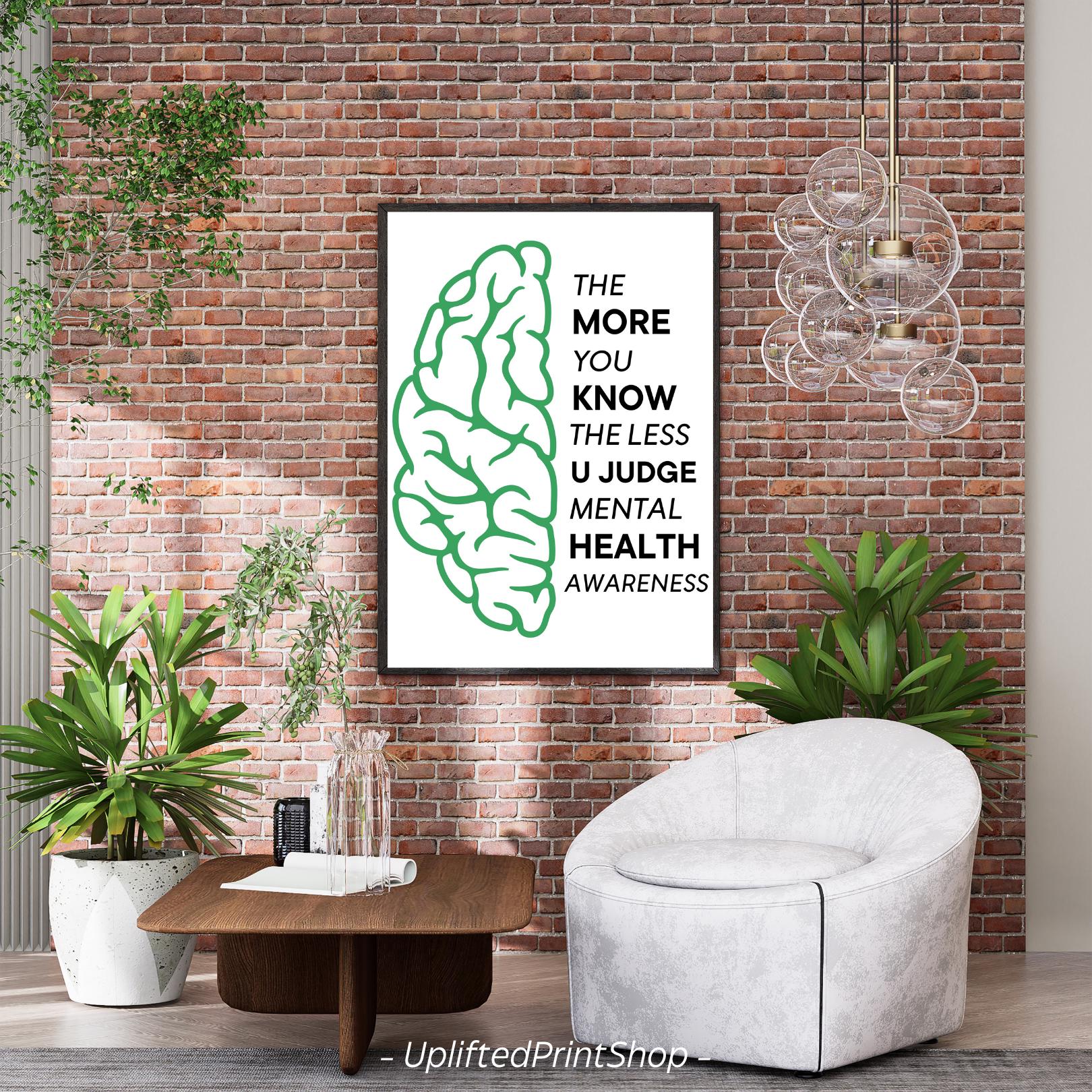 Mental Health Awareness Wall Art Print, Mental Health Wall Art, Therapy ...