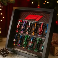V2 6 Car Tilted Bburago 1:43 1/43 F1 Formula 1 Race Car Display Stand W ...
