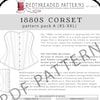 1780s Stays PDF Pattern Size Pack B 18-26 Plus - Etsy