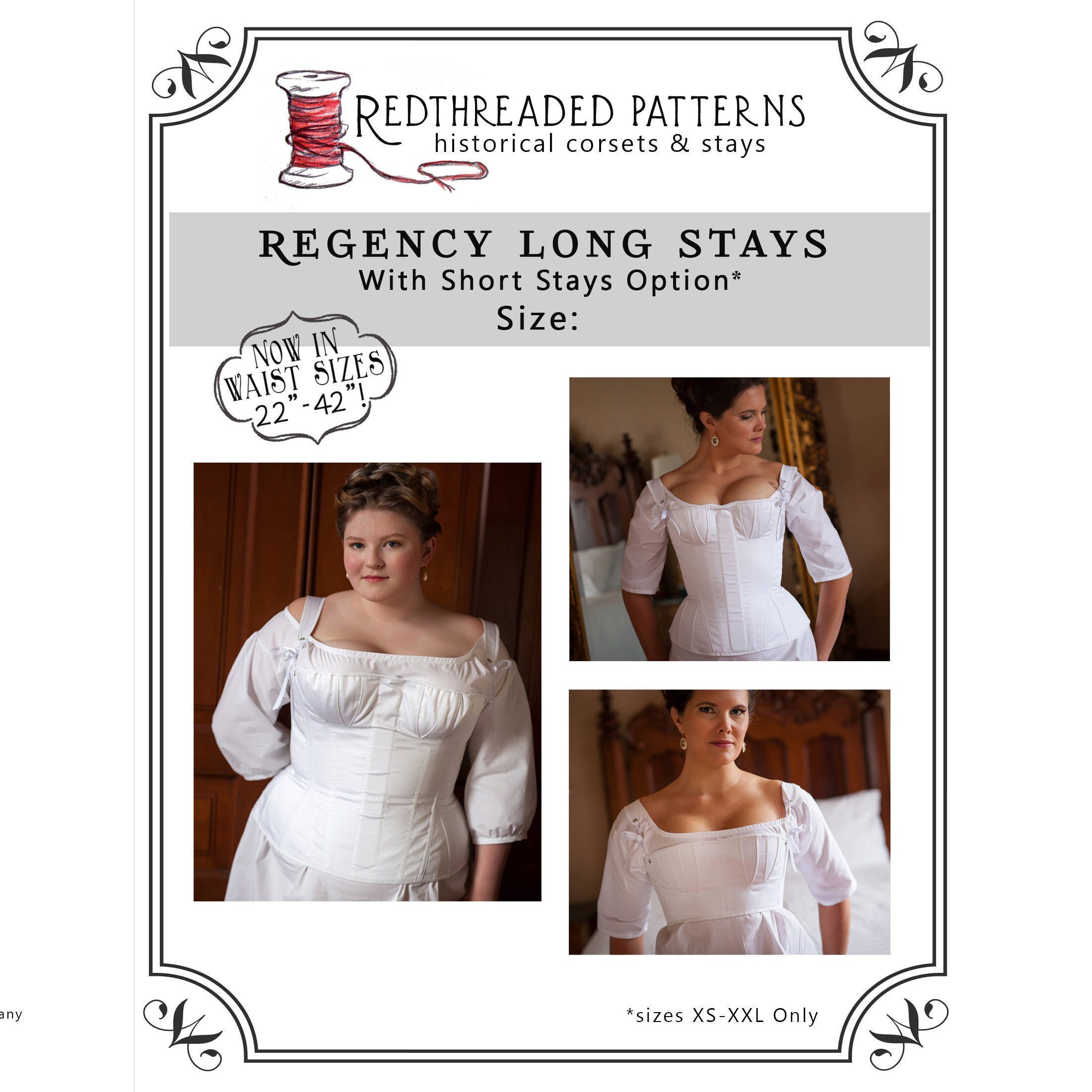 Craft Supplies & Tools 1780's Stays Pattern Size 26 Plus 42 waist PDF ...