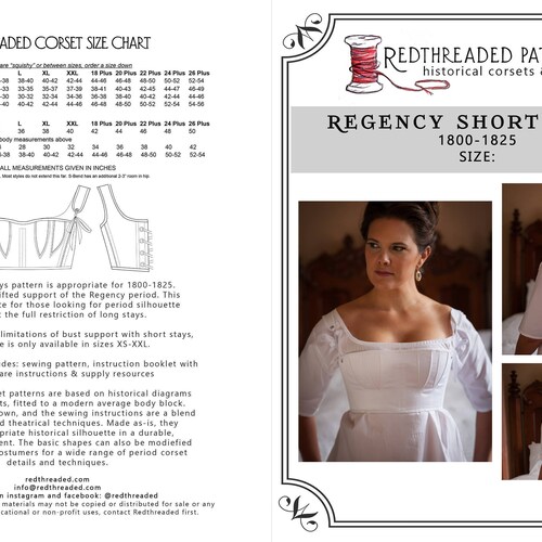 Digital Pattern PDF Regency Stays 18th Century Short - Etsy