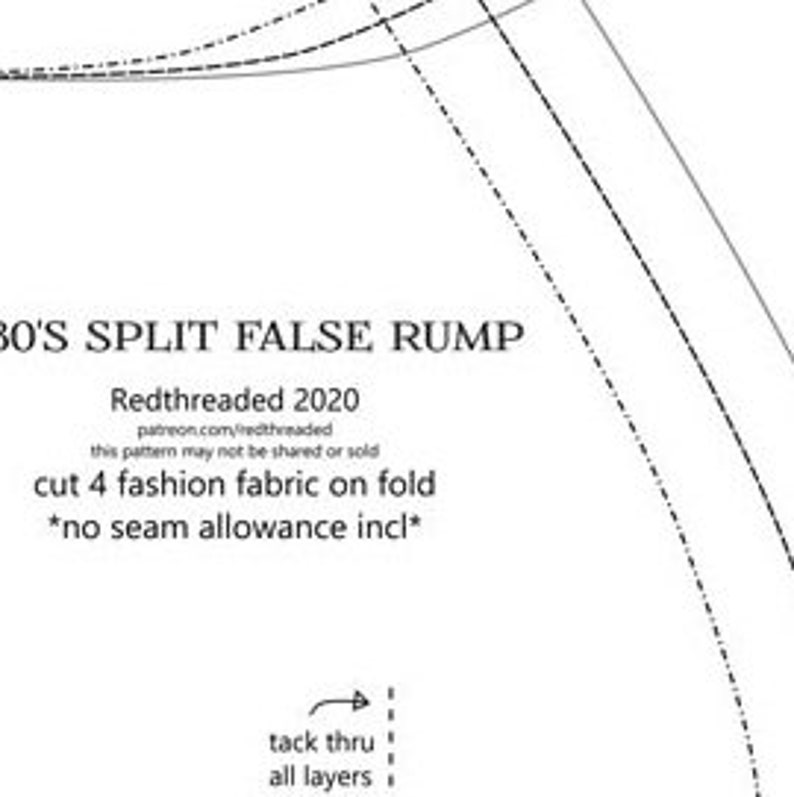 PDF Pattern 1780s Split False Rump All Sizes for 18th - Etsy