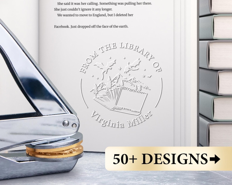 Book Embosser Personalized /custom Book Stamp/library Embosser Stamp ...