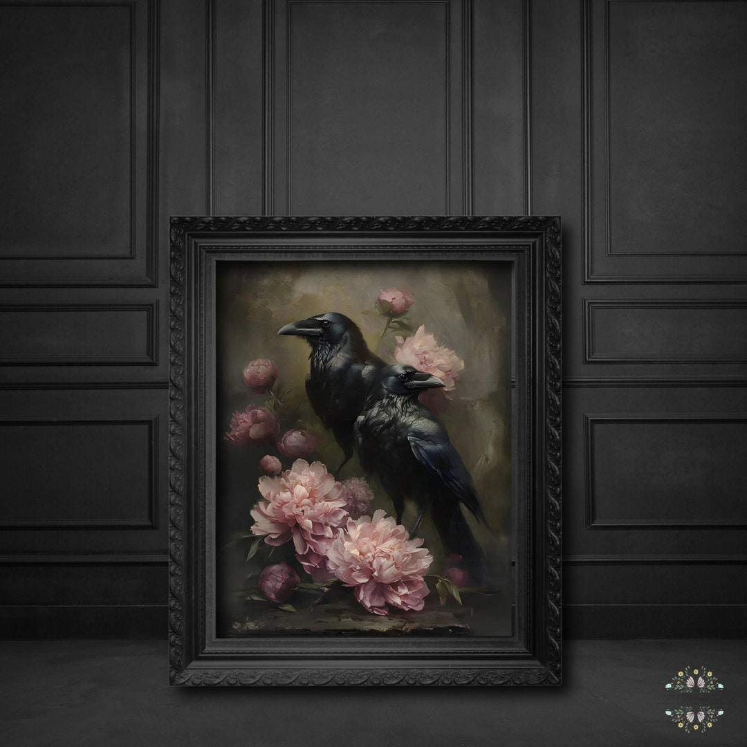 Goth Art, Raven Artwork, Dark Romance, Whimsy Goth, Crow Painting, Crow ...