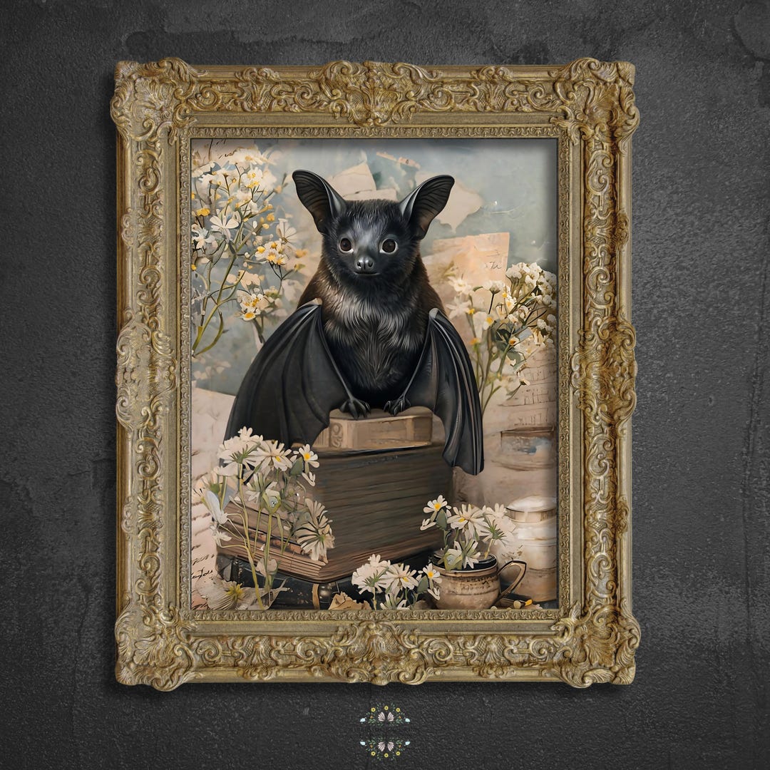 Bat Painting, Pastel Goth, Bat Artwork, Black Bat, Whimsy Goth ...