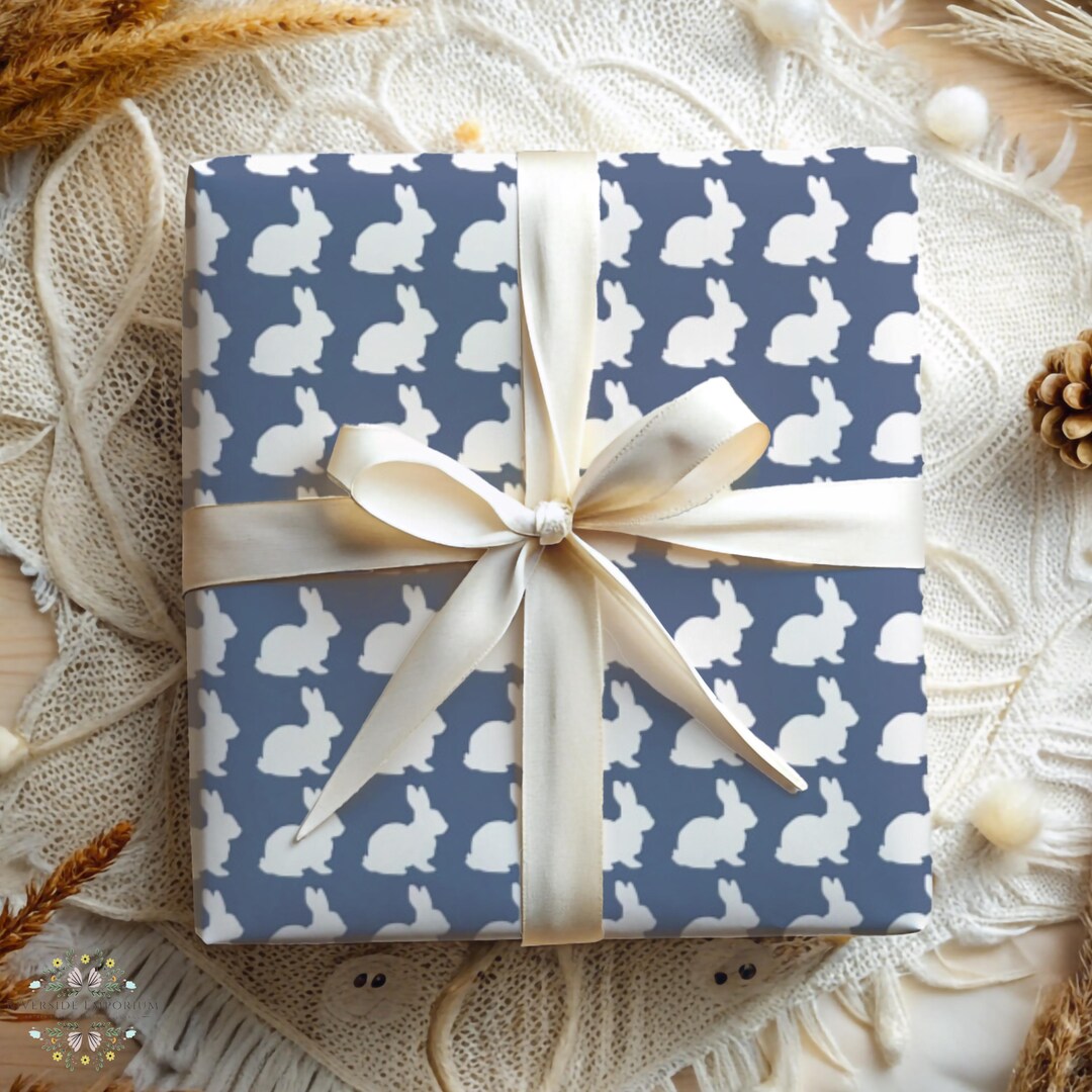 Rabbit Wrapping Paper, Easter Gift Wrapping Paper, Bunny Gift Wrap ...