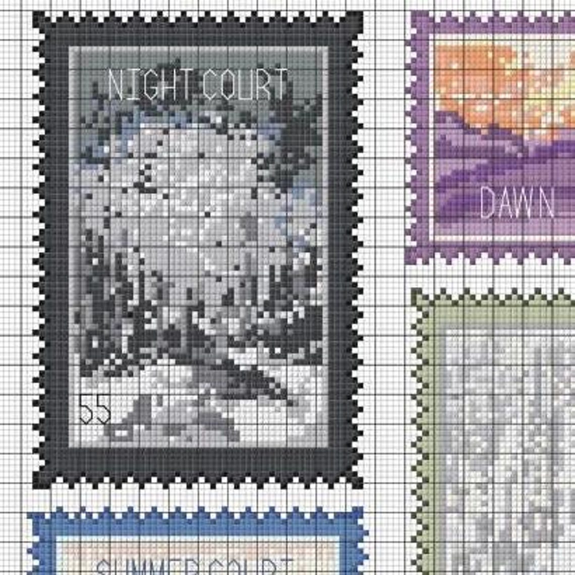 ACOTAR Prythian Stamp Collection Cross Stitch Pattern (PDF) - Etsy