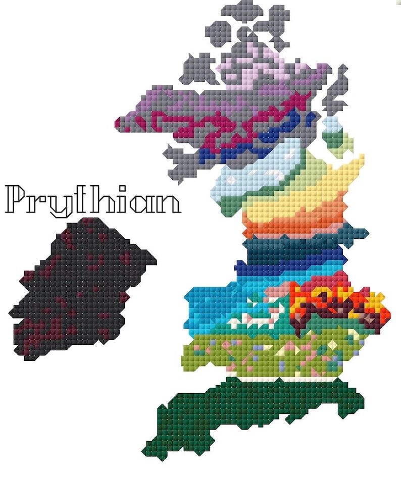 ACOTAR Prythian Map Cross Stitch Pattern, Fantasy Book (PDF Download ...