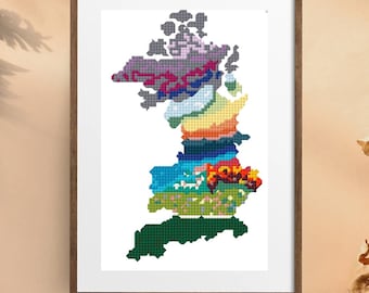 ACOTAR Book Series Prythian Map Cross Stitch Pattern, Fantasy Book Pdf ...