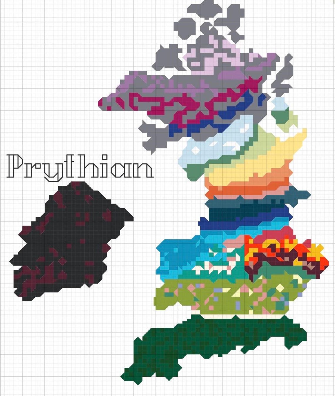 ACOTAR Book Series Prythian Map Cross Stitch Pattern, Fantasy Book Pdf ...