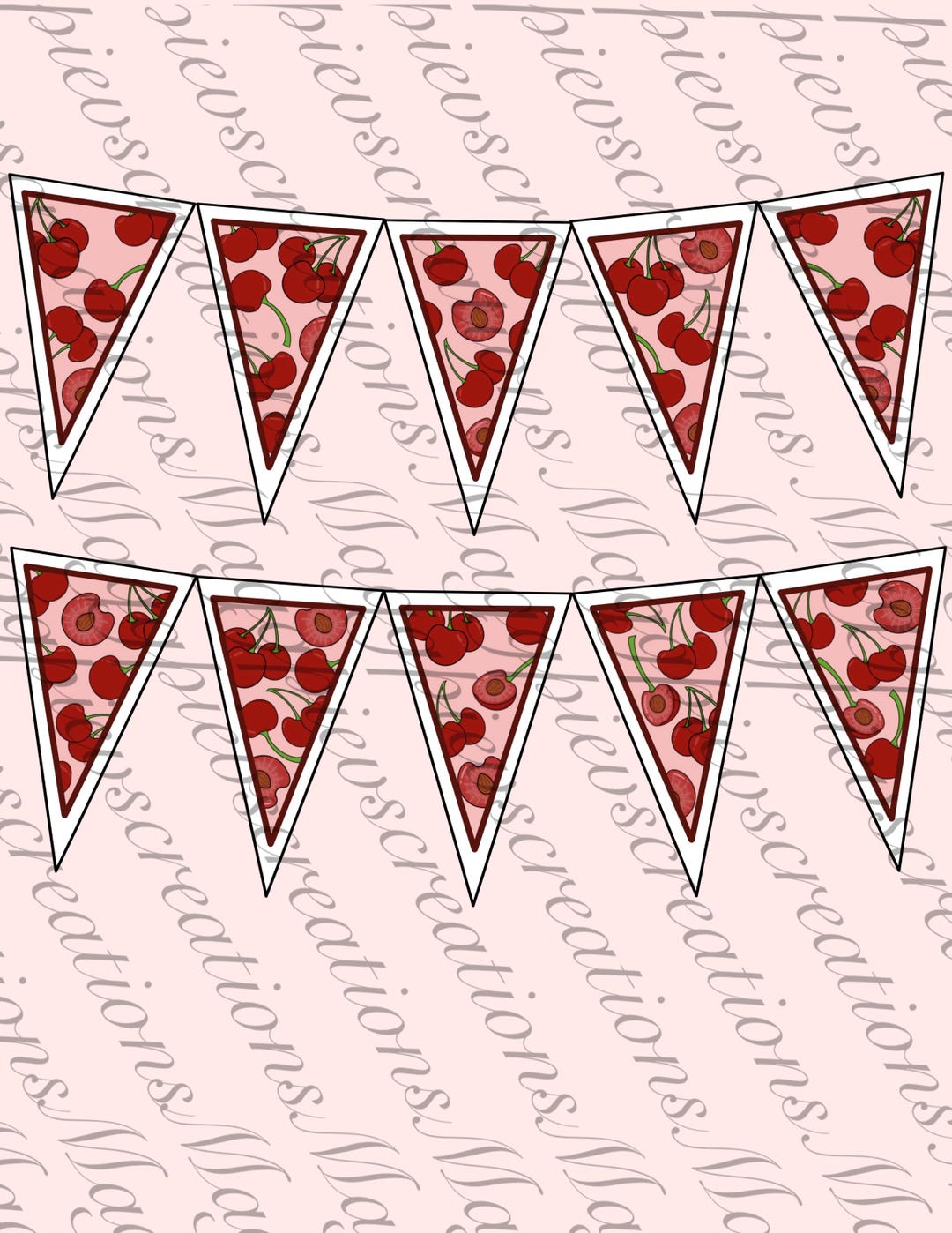 Orchard Gala Sweet Cherry Triangle Flag Banner - Etsy