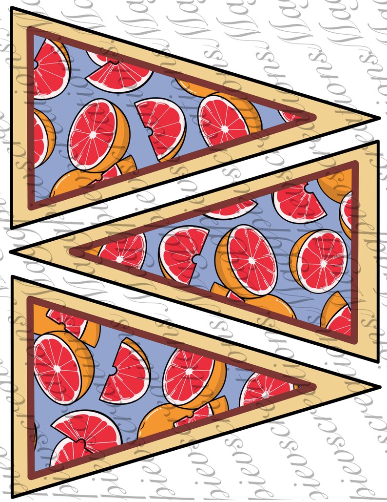 Citrus Splash Tangy Grapefruit Mini Triangle Flag Banner - Etsy